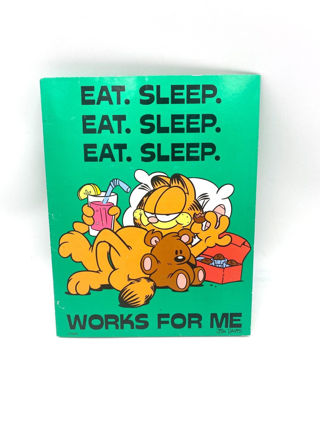 Garfield Folder Vintage Garfield Folder Garfield VTG 1999 Mead Pocket ...