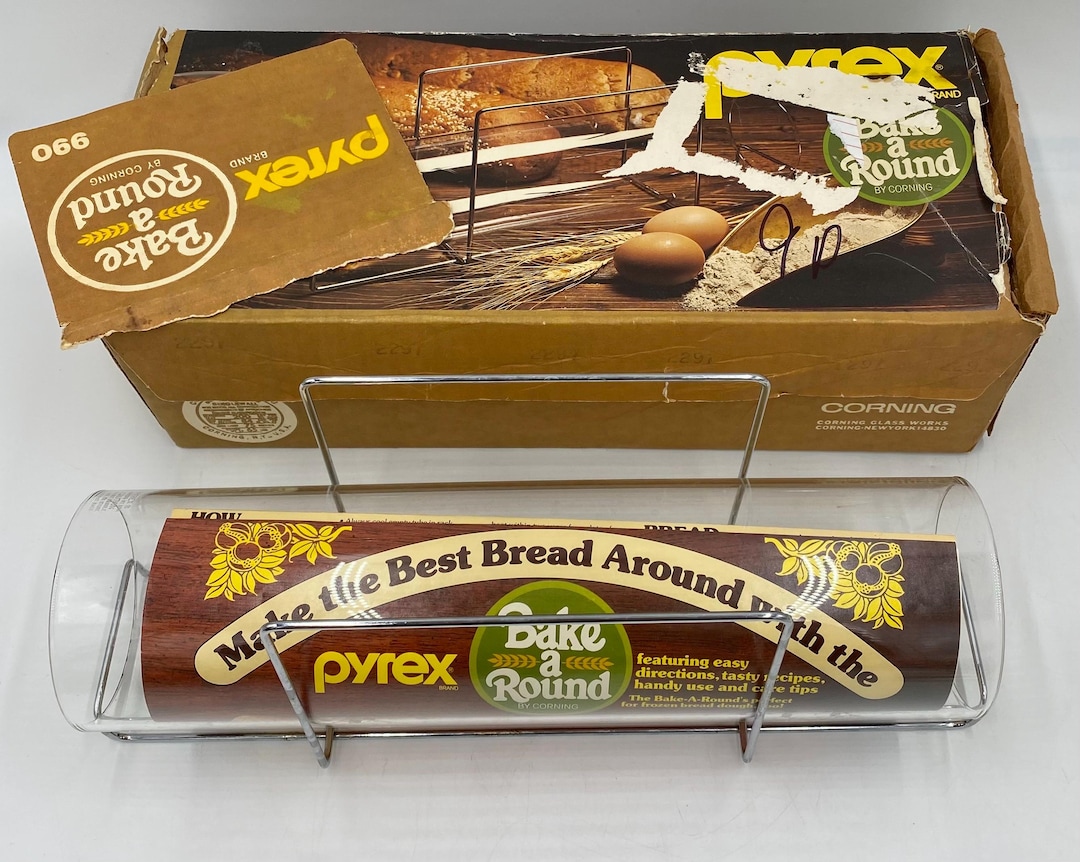 Vintage Pyrex Corning "bake A Round" Glass Bread Tube With Wire Rack ...
