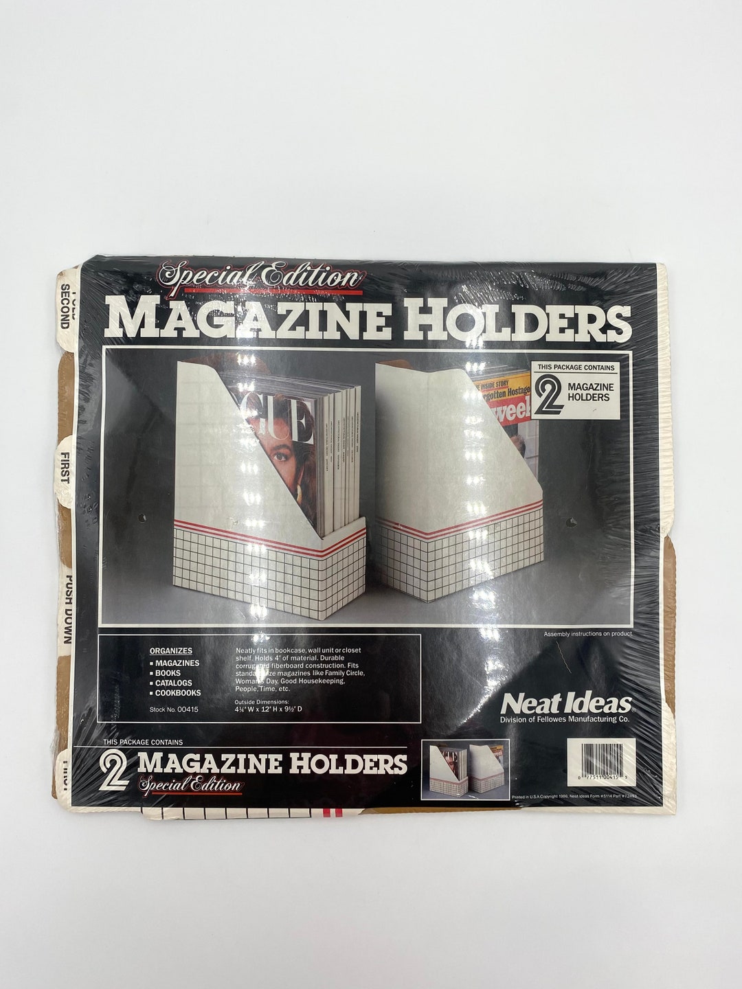NOS Vintage 1980's "neat Idea" Cardboard Magazine Holders Desk ...