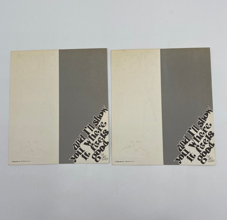Vintage Roger Alan Get Well Soon Cards Show Me Where It Hurts Lot of 2 ...