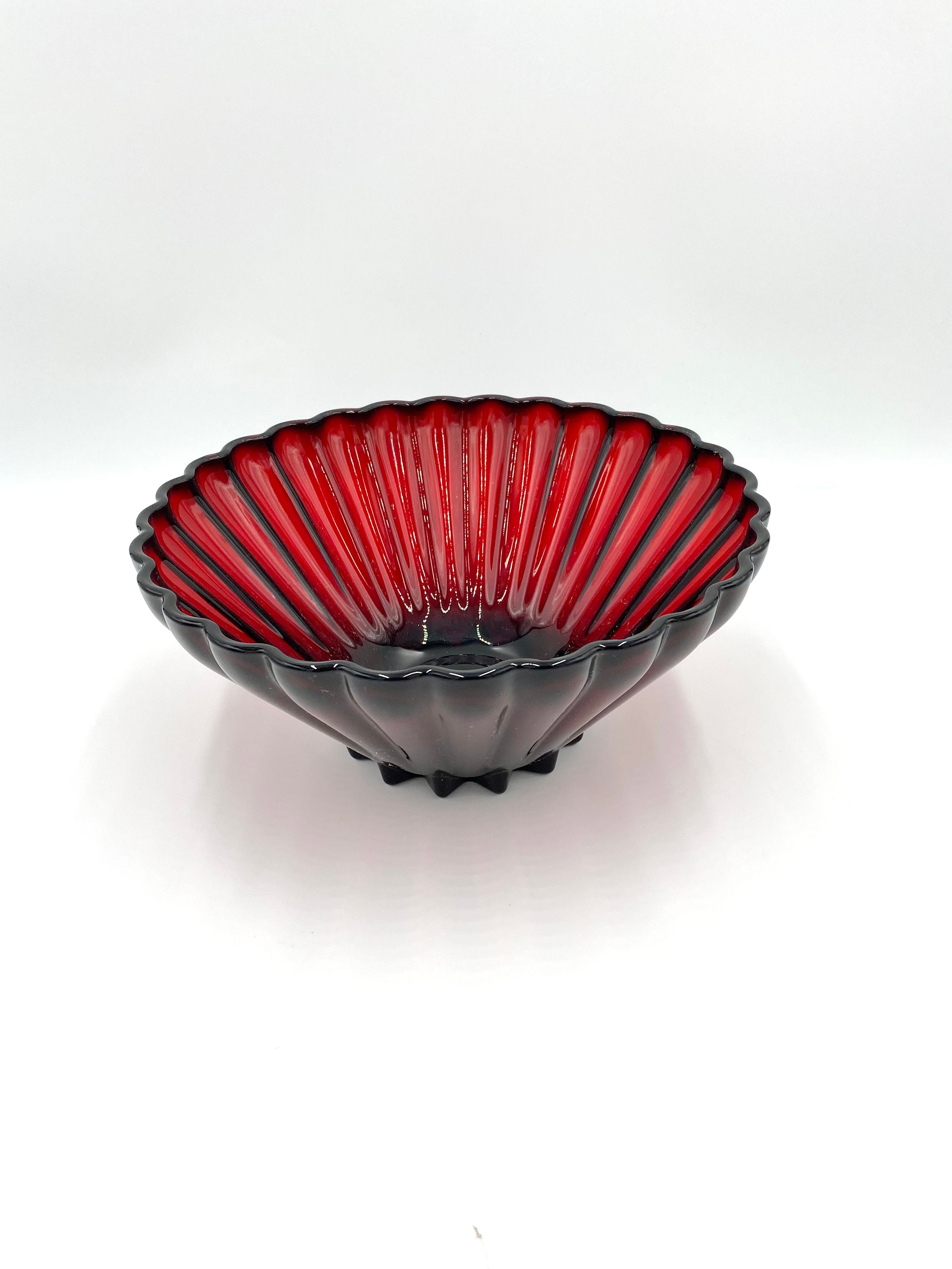 Vintage Anchor Hocking RACHEL RUBY RED 10.5” Round Salad Serving Bowl ...
