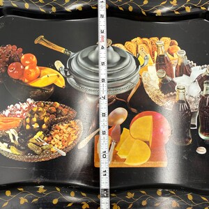 Vintage Coca Cola TV Tray Black Metal Serving Gold Floral - Etsy