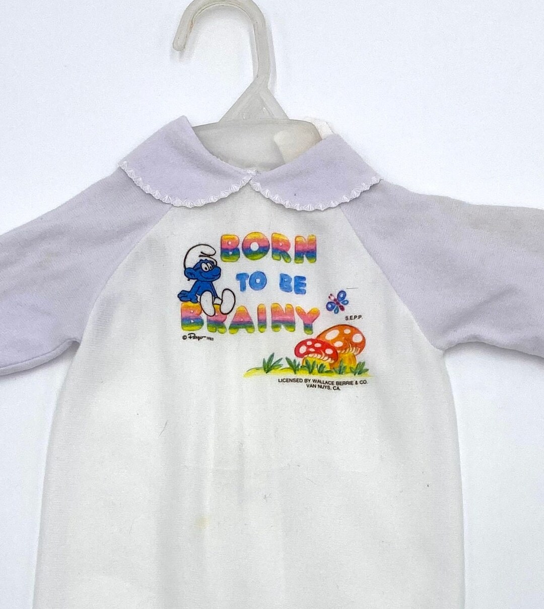 Vintage Baby Pajamas the Smurfs Footie Born to Be Brainy Couple of ...