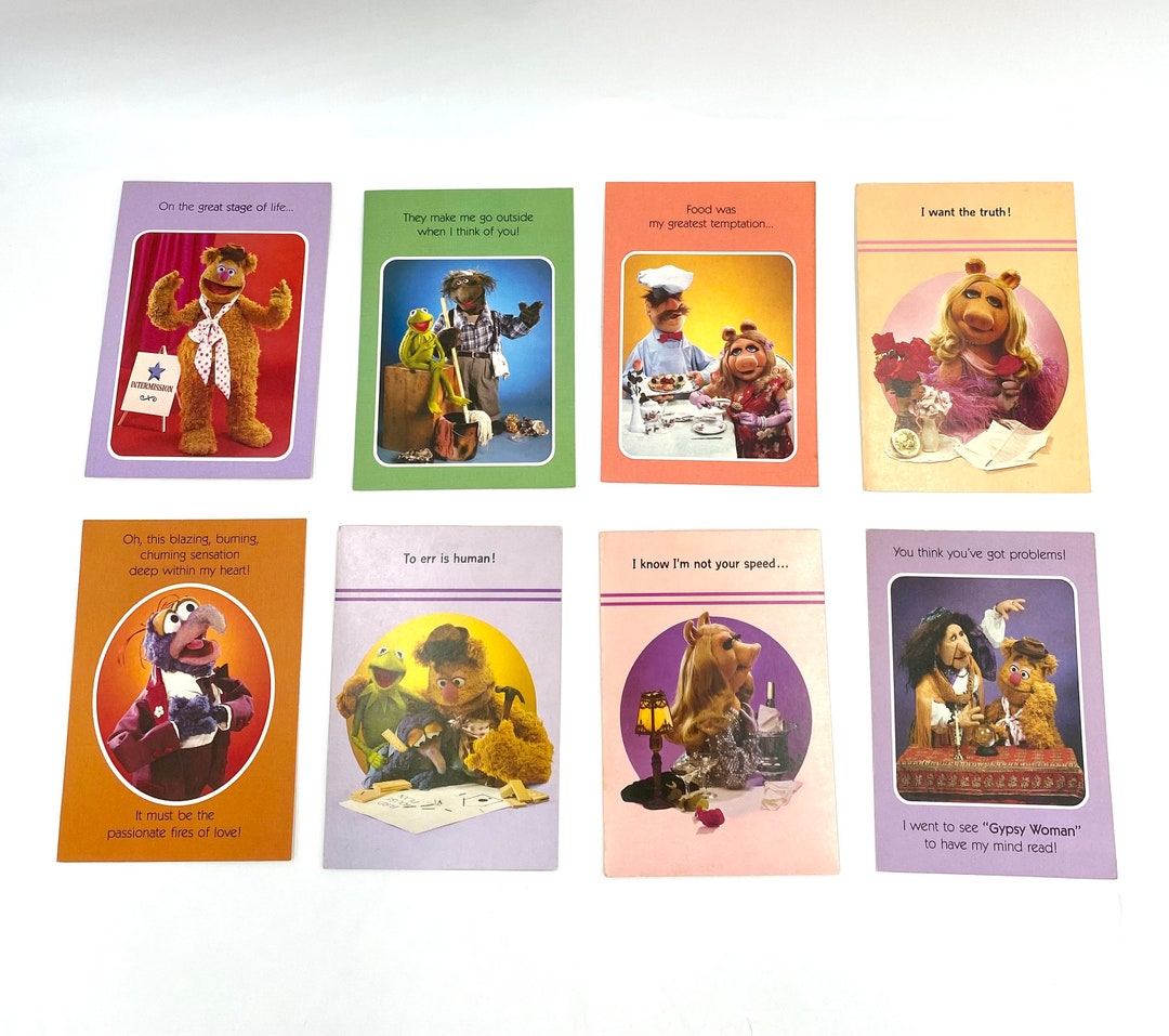 Vintage 80s Cards Jim Henson Muppet Puppet Cards Lot of 8 - Etsy