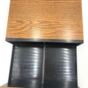 VHS Cassette Tape Holder Storage Case 2 Drawer 18 Slots Vintage Nice ...