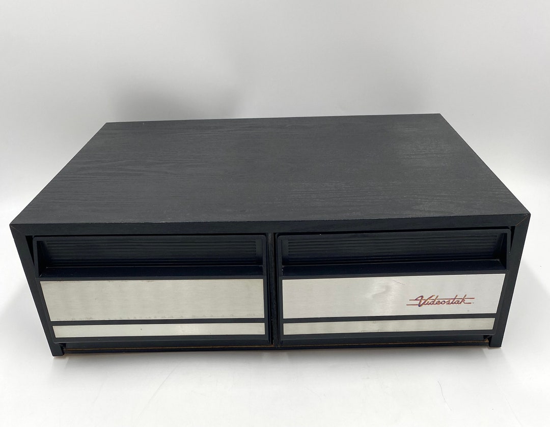 Vintage Videostak Video Cassette Box Holds 20 VHS Tapes 2 Drawer ...