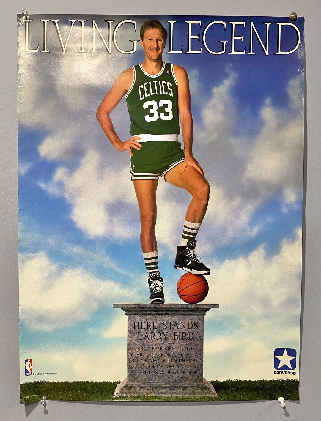 Larry Bird Poster Boston Celtics Living Legend Original NBA Poster 1988 ...
