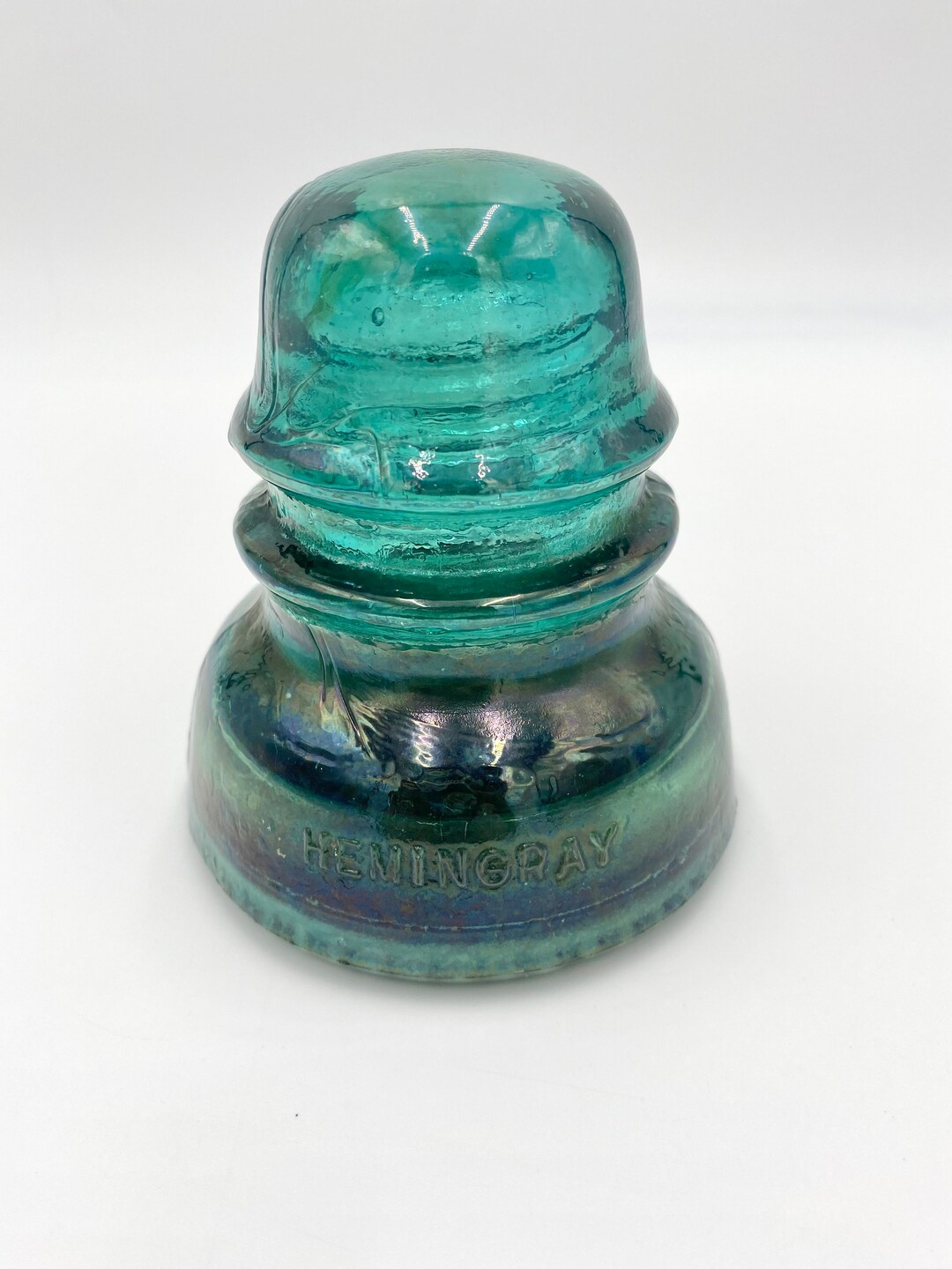 Hemingray-40 Heavy Blue Green Glass Cover Paperweight Electric ...