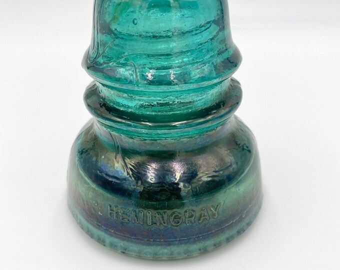 Hemingray-40 Heavy Blue Green Glass Cover Paperweight Electric ...