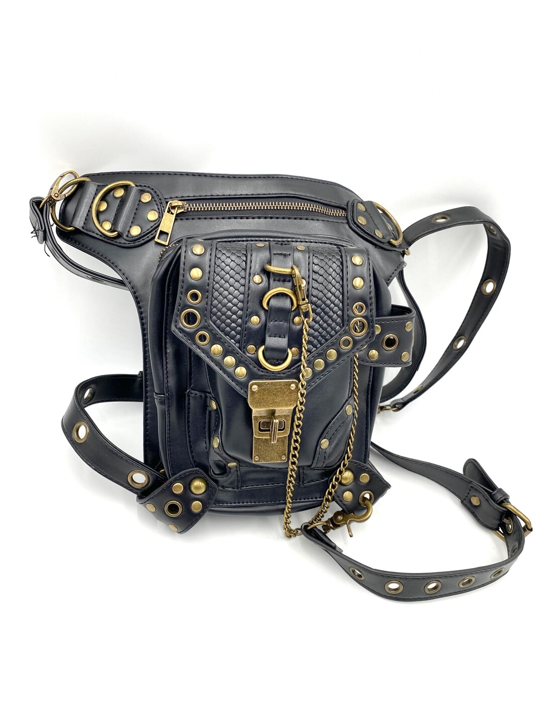 Punk Gothic Crossbody Messenger Belt Chest Bag Men Women Backpack - Etsy