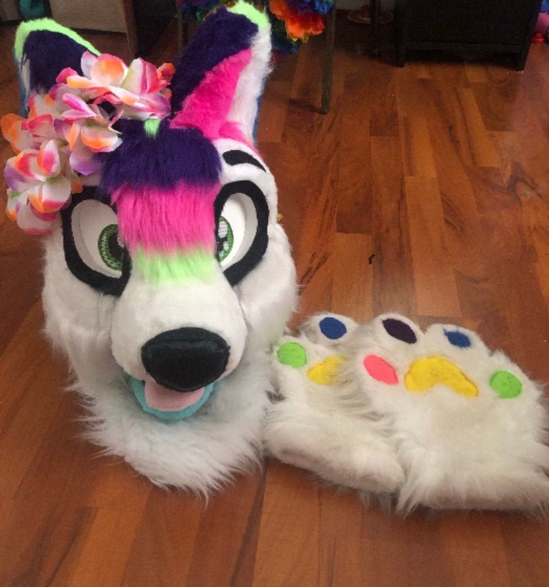Rainbow Wolf Suit - Etsy