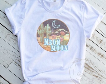 Neon Moon T Shirt - Etsy