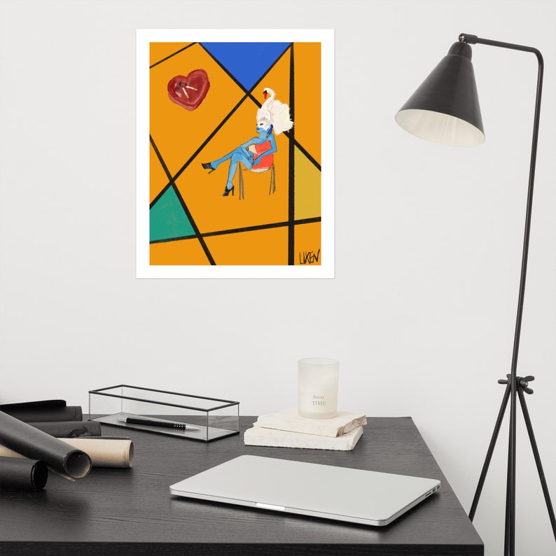 Chilling - Modern Abstract Art Print for Maximalist Design Lovers and ...