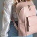 Pink Leather Backpack for Women, Leather Hiking Bag for Girls, Leather ...