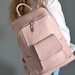 Pink Leather Backpack, Handmade Travel Rucksack - Etsy