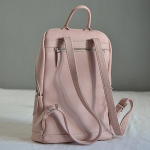 Pink Leather Backpack for Women, Leather Hiking Bag for Girls, Leather ...