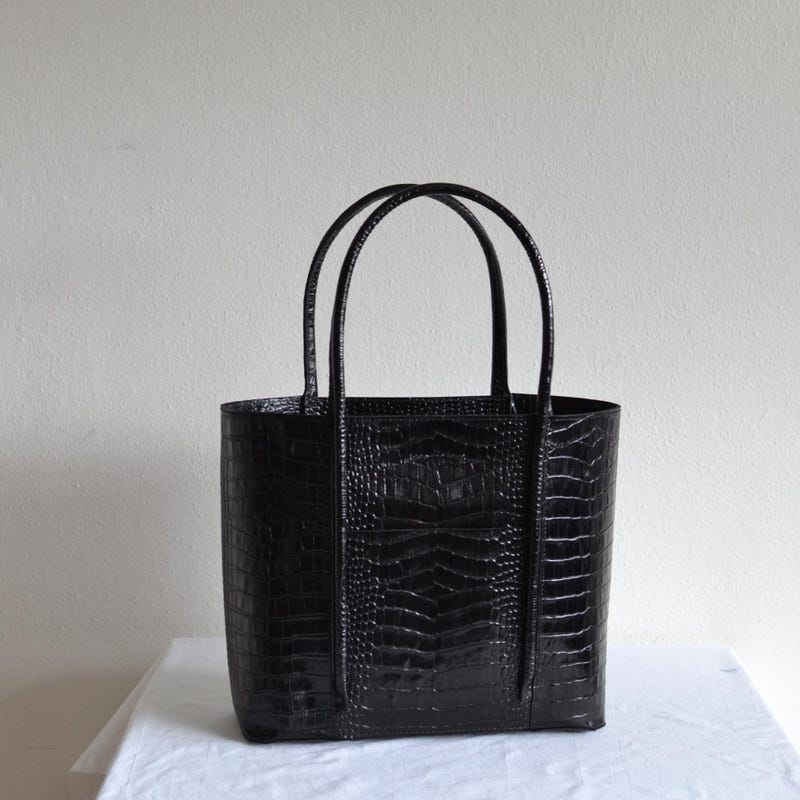Burgundy Croc Tote - Etsy UK