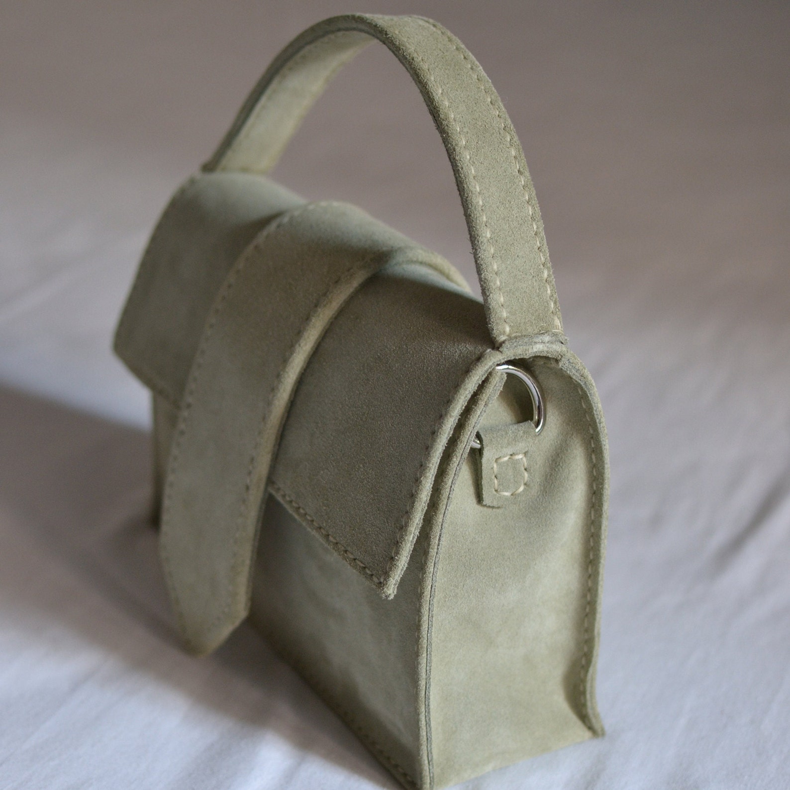 Mini Suede Leather Clutch Bag, Modern Leather Handbag for Women, Small ...