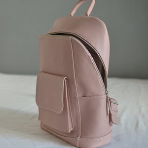 Pink Leather Backpack for Women, Leather Hiking Bag for Girls, Leather ...