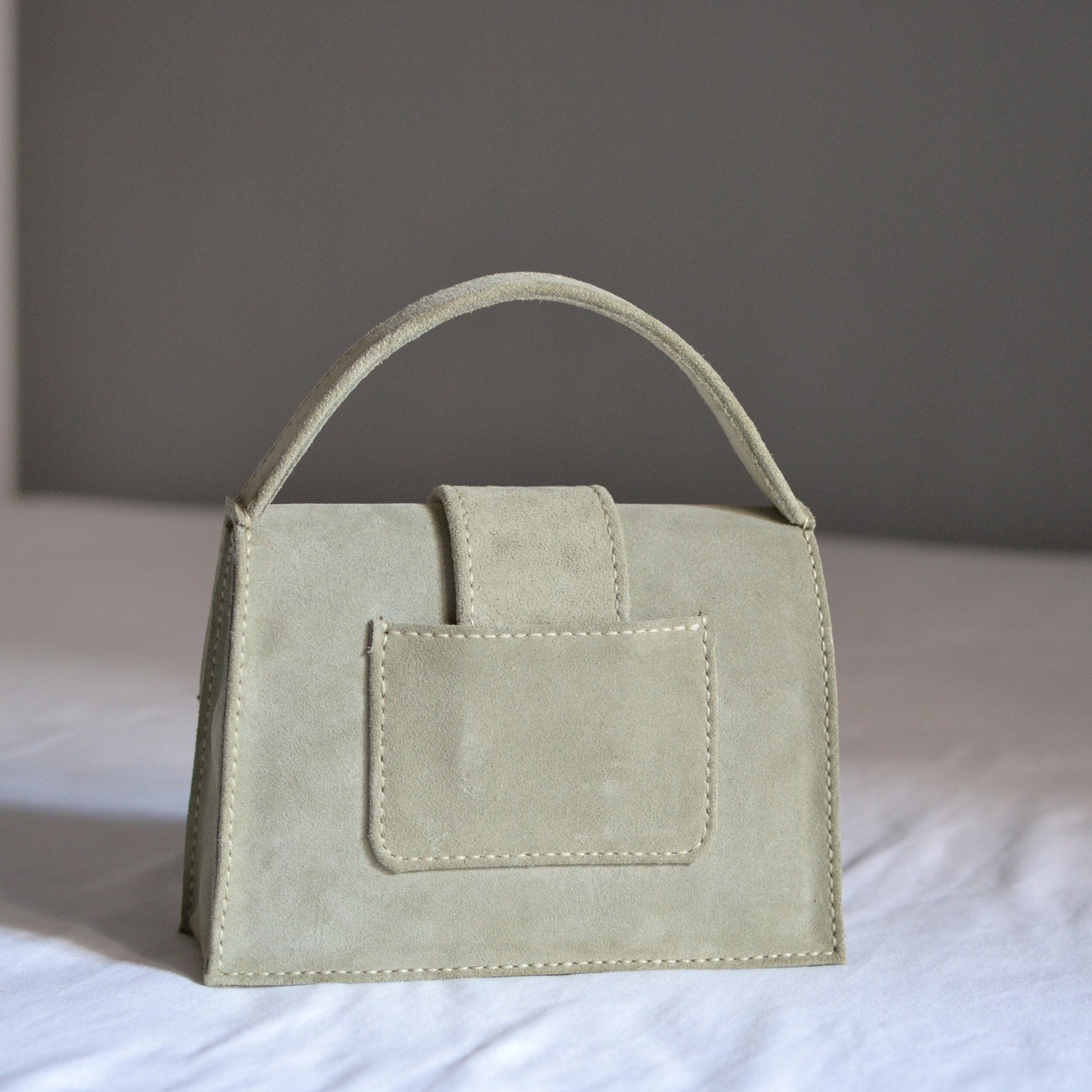 Mini Suede Leather Clutch Bag, Modern Leather Handbag for Women, Small ...