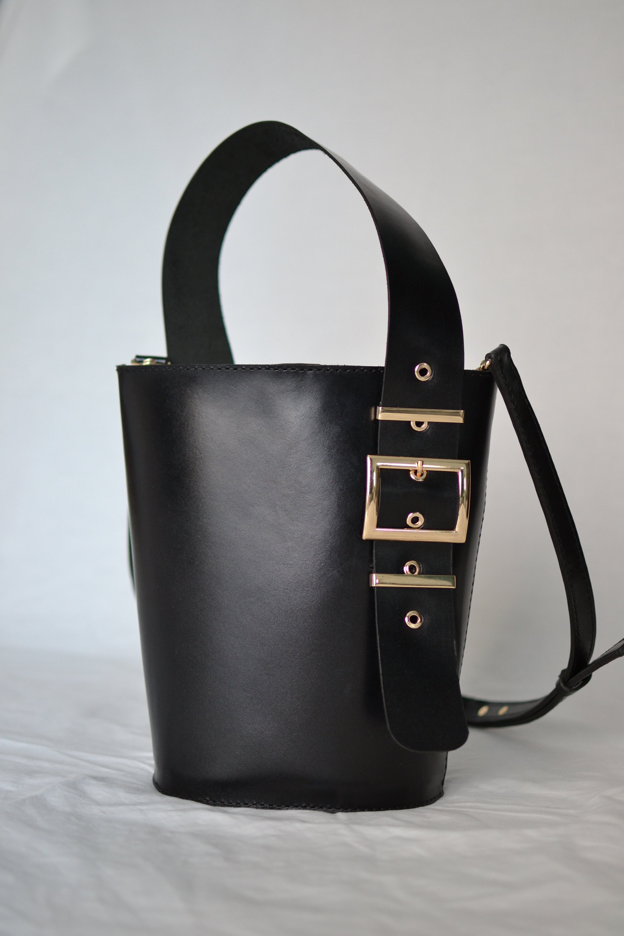 Leather Bucket Bag Genuine Leather Handbags Leather Shoulder | Etsy