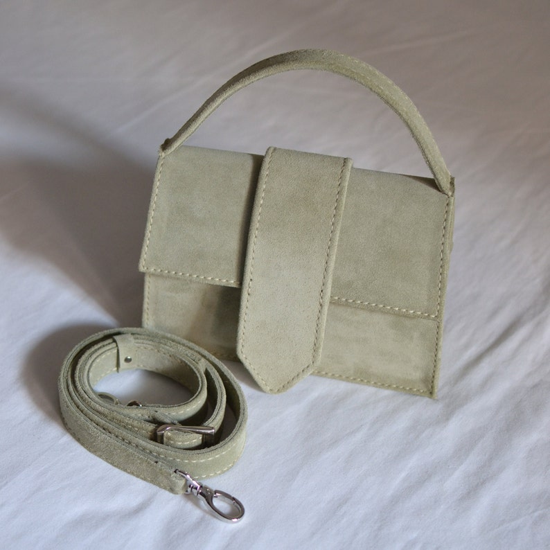 Mini Suede Leather Clutch Bag, Modern Leather Handbag for Women, Small ...