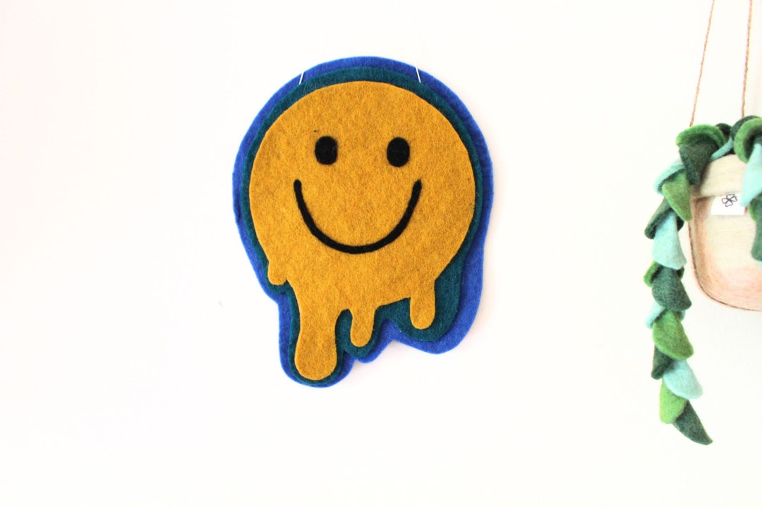Smiley Face Handmade Felt Banner Made From Pure New Zealand Wool Home ...