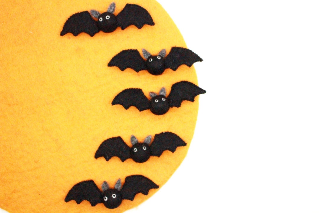 Halloween Black Bat Wool Bat Mini Bat Ornaments Die Cut Craft ...