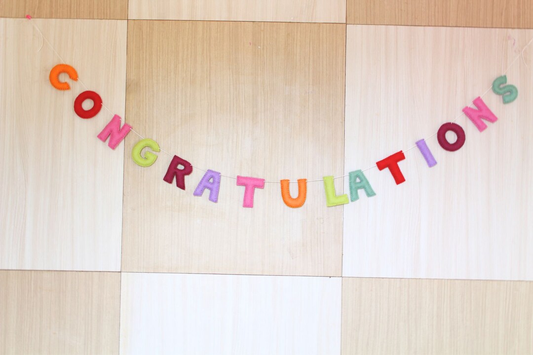 Congratulations Garland200 Cm Choose Your Own Color Felt Garland ...