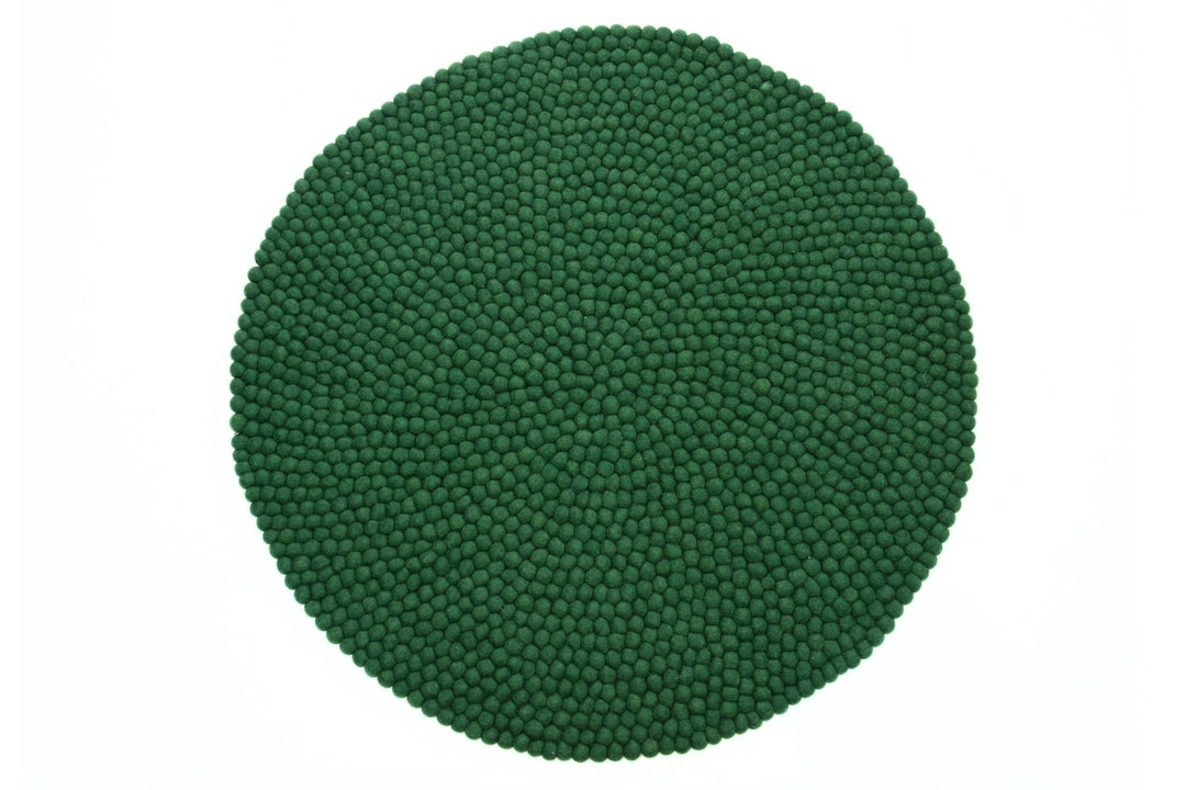 Dark Green Rug for Living Room, Bedroom, Nursery, and Office Handmade ...