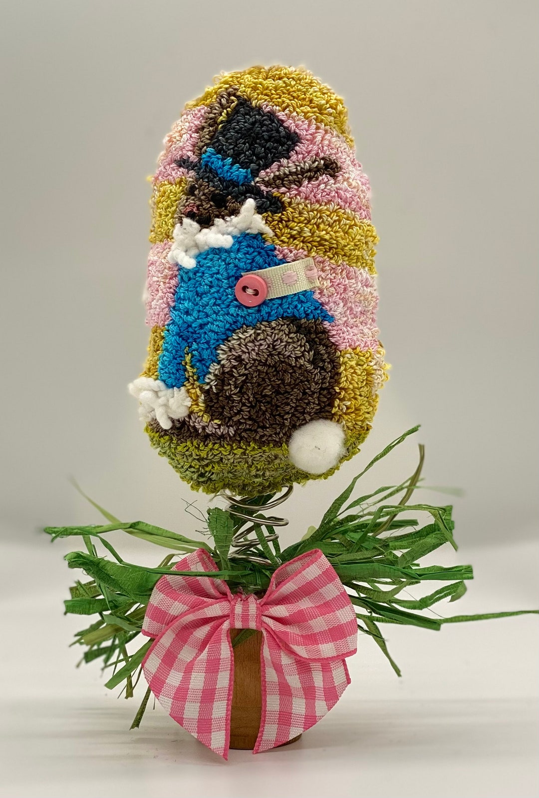 Punch Needle Easter Bunny With Top Hat - Etsy