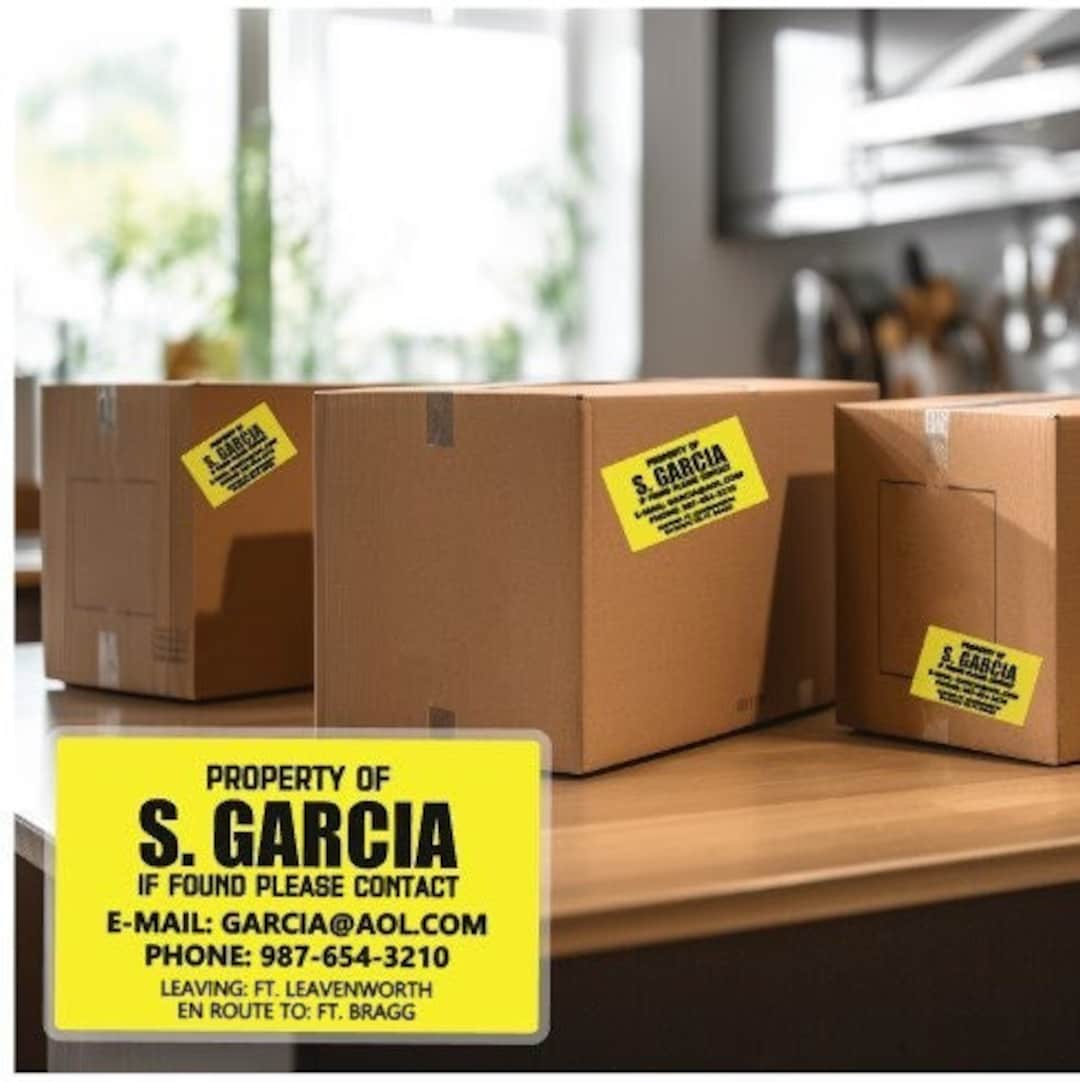 Custom Moving Labels, Military Moving Box Labels, Military PCS Labels ...