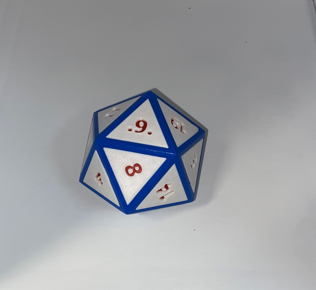Large Multicolored D20 Gamer Dice 20 Face Dice 4th of July - Etsy