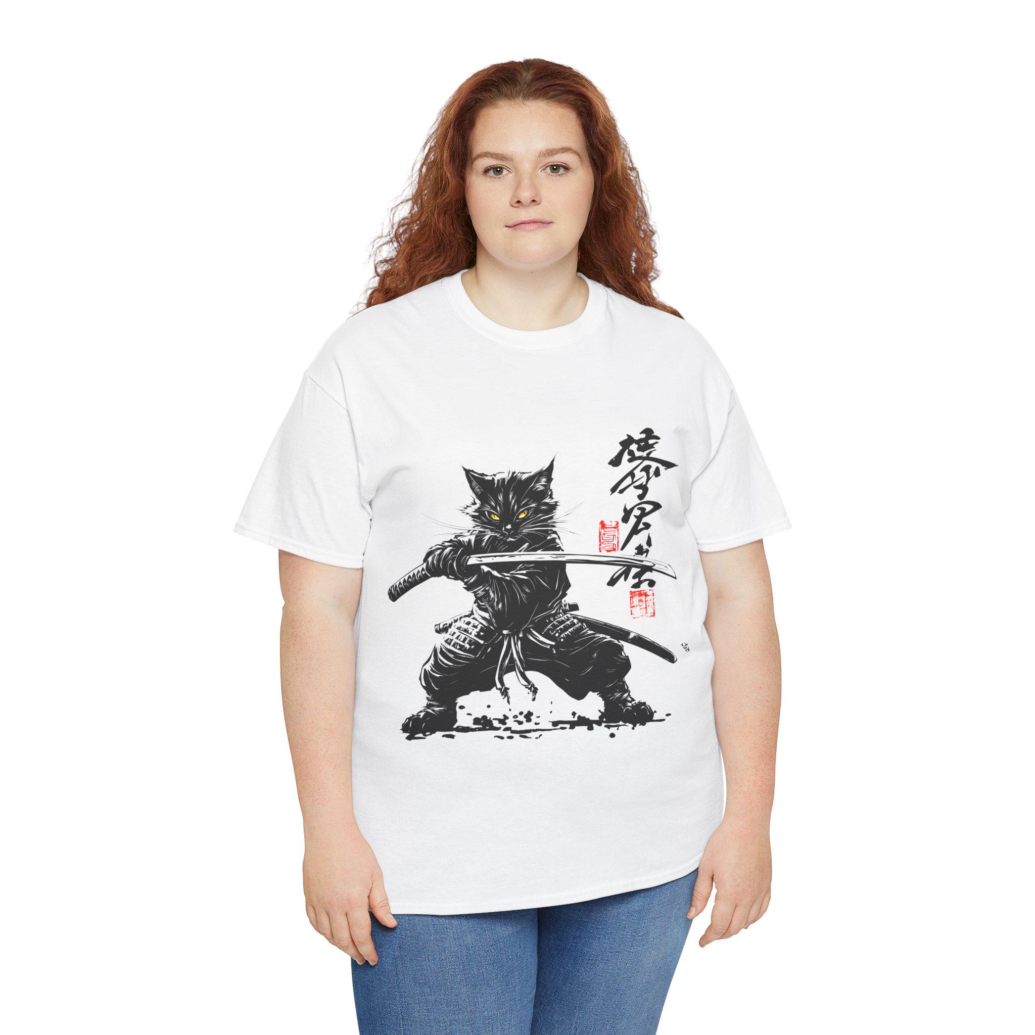 Samurai Cat T-shirt: Kanji Japanese Unisex Tee - Etsy