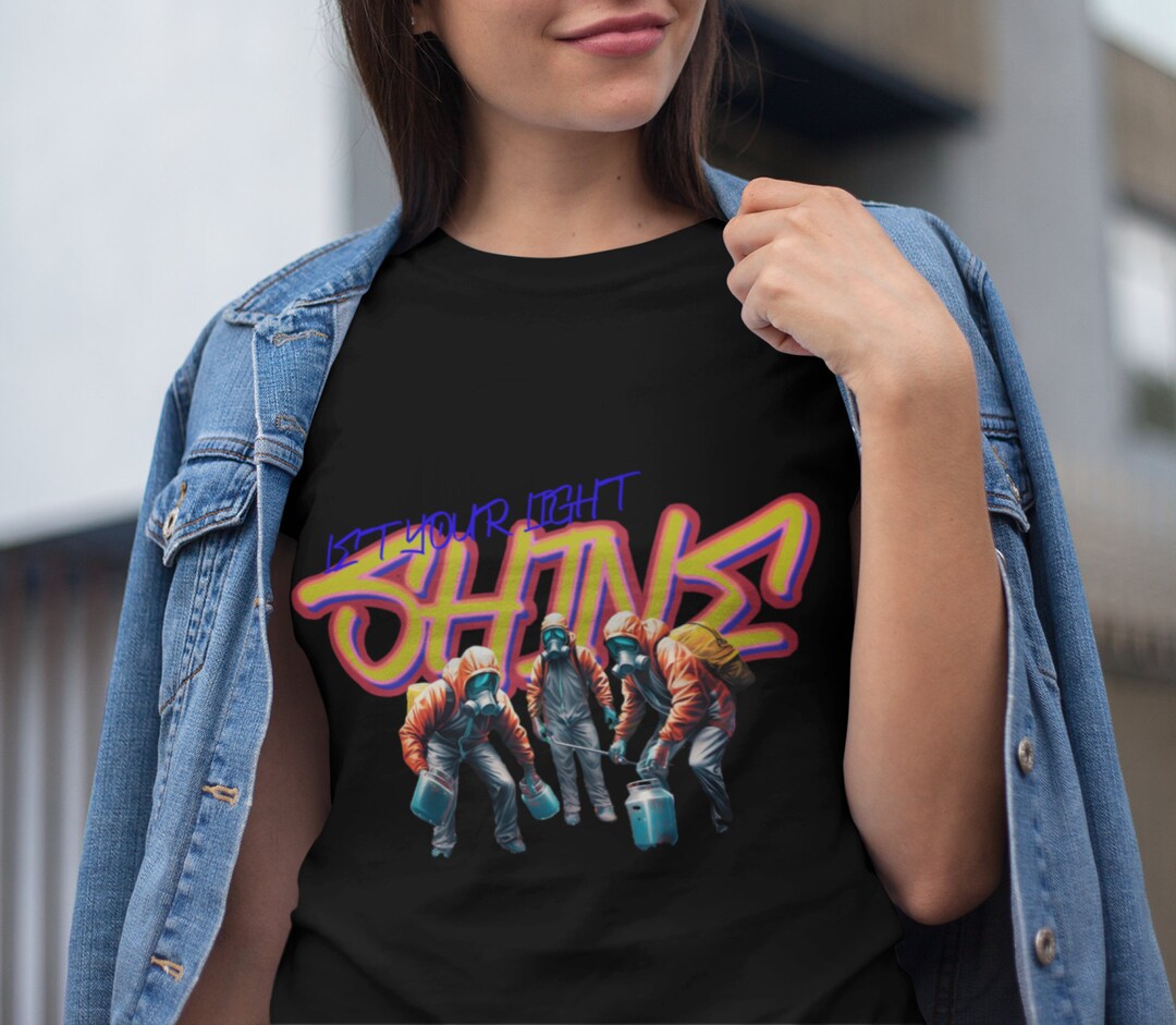 Graffiti-style T-shirt: Let Your Light Shine, Urban Art Tee - Etsy
