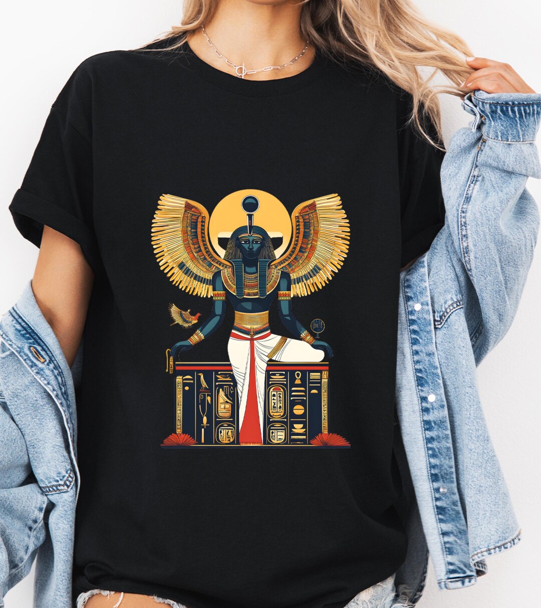 Egyptian Hieroglyphs Tee: Ancient Goddess Shirt, Egyptology Gift - Etsy