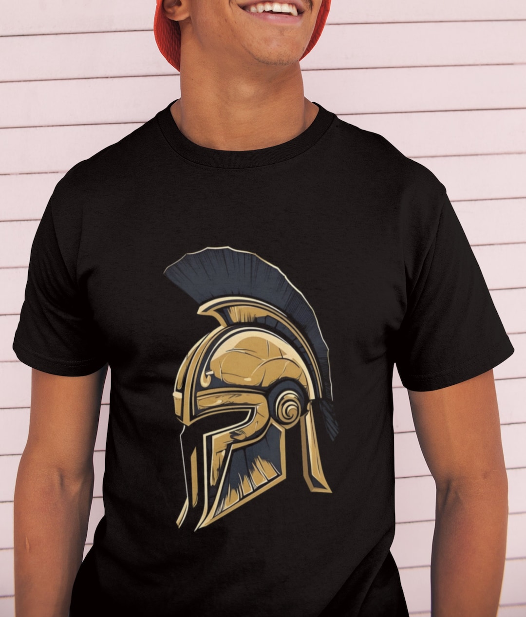 Spartan Warrior T Shirt, Golden Helmet Tee, Minimalist Spartan Shirt ...