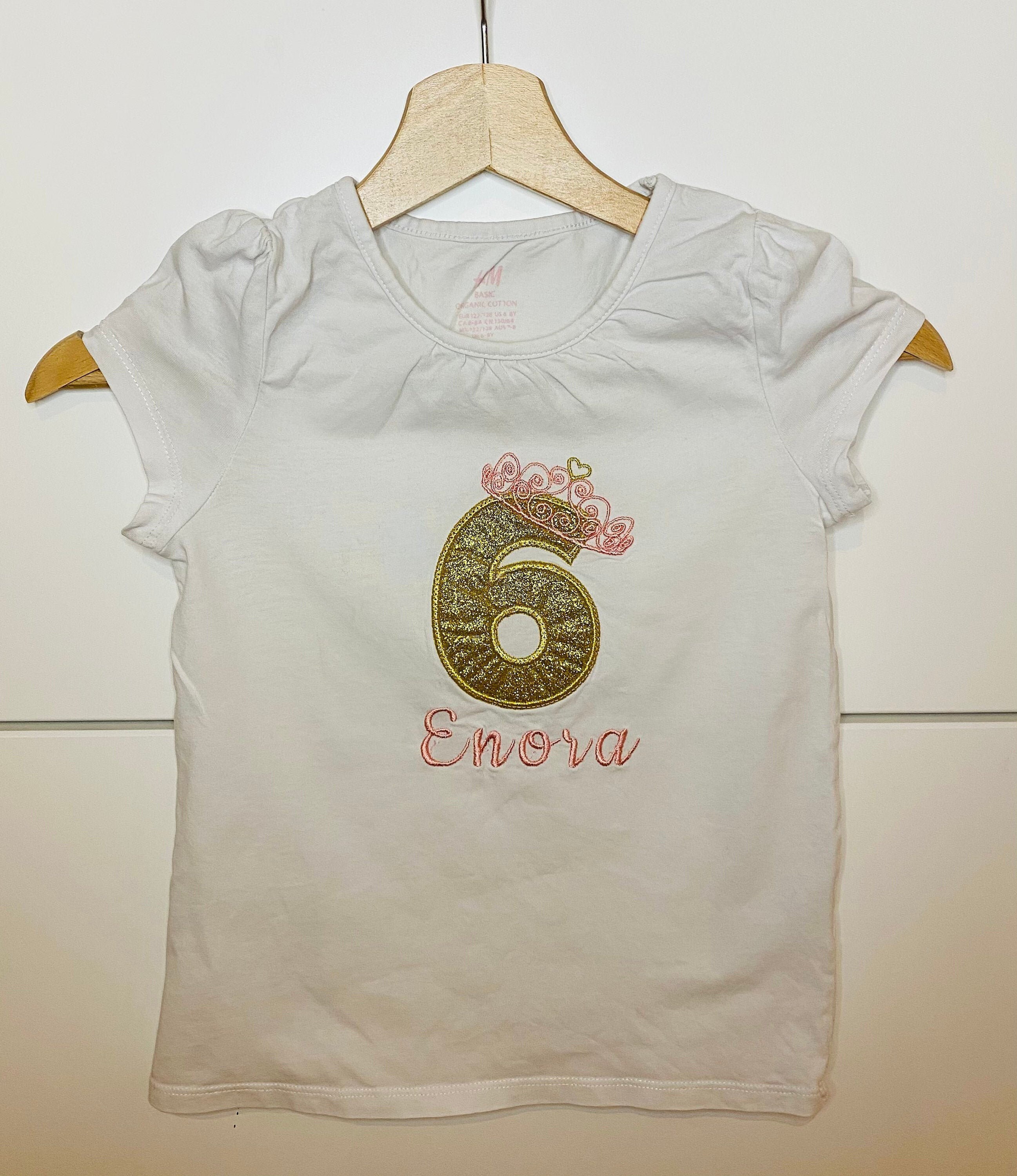Princess Birthday Embroidered T-shirt Personalized Princess - Etsy UK