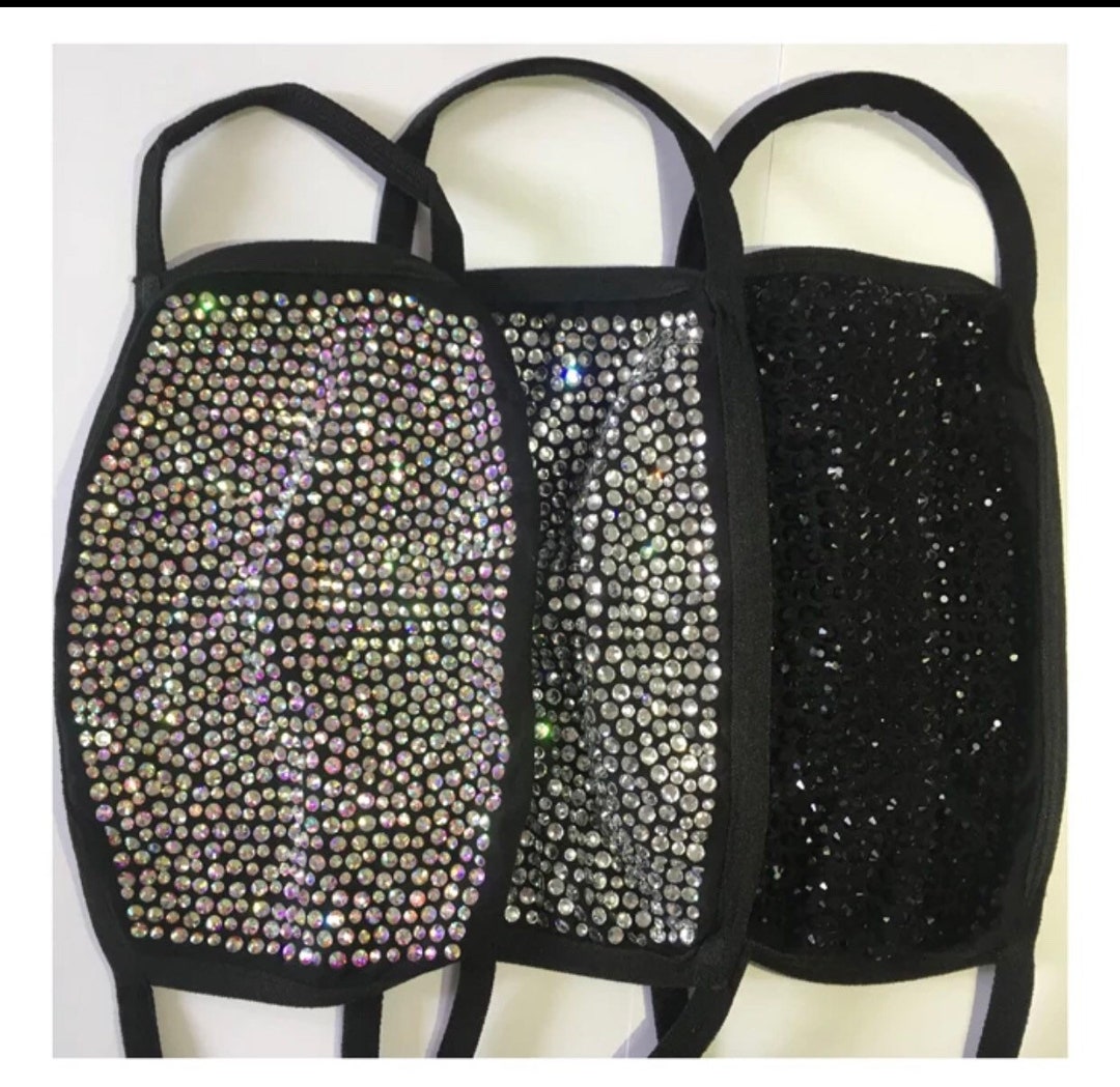 Fashionable Rhinestone Face Mask/ Bling Mask/ Party Mask/ Daily Fashion ...