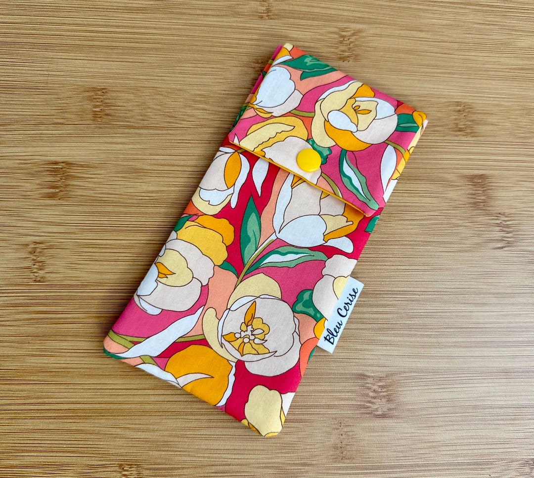 Liberty Fabric Flap Pouch, Lined and Padded, Snap Closure. Pouch for ...