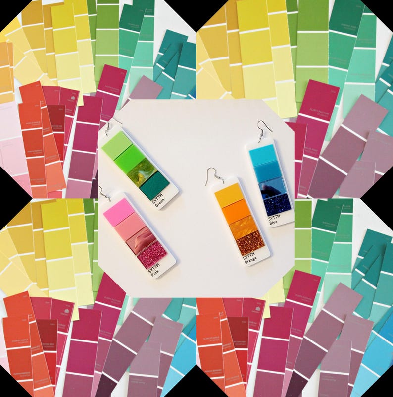 Paint Swatch Earrings - Etsy