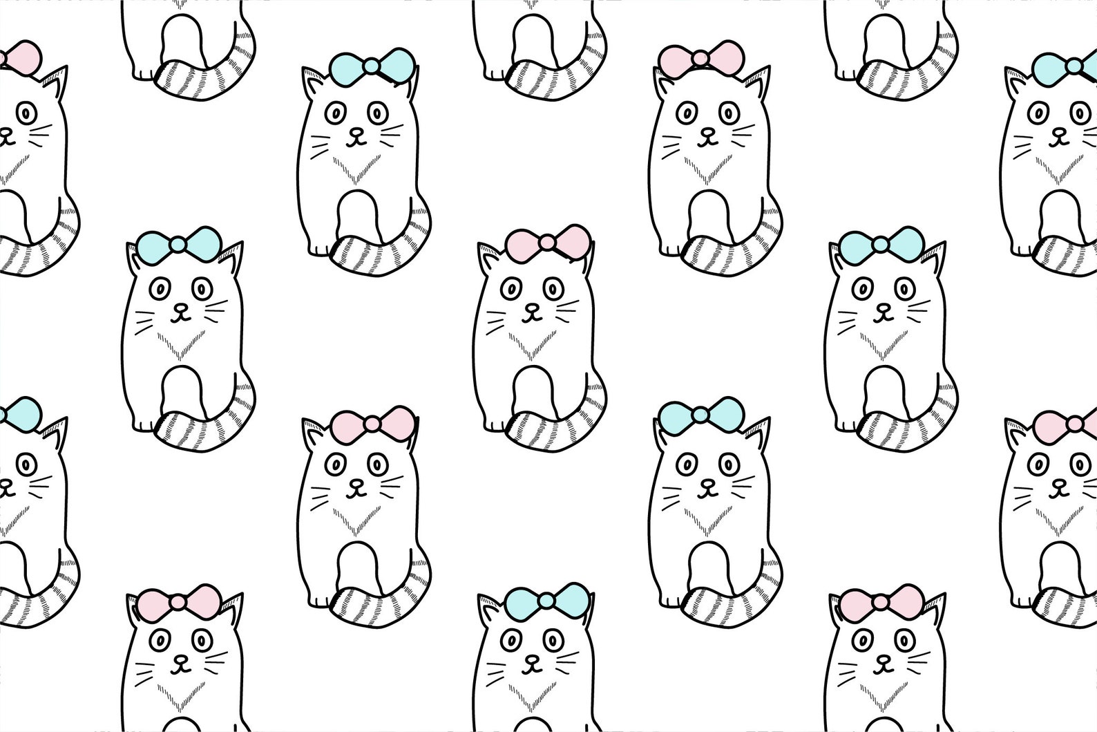 Cat Digital Paper, Cat Pattern, Kitten Patterns, Cute Seamless ...