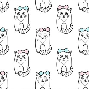 Cat Digital Paper, Cat Pattern, Kitten Patterns, Cute Seamless ...