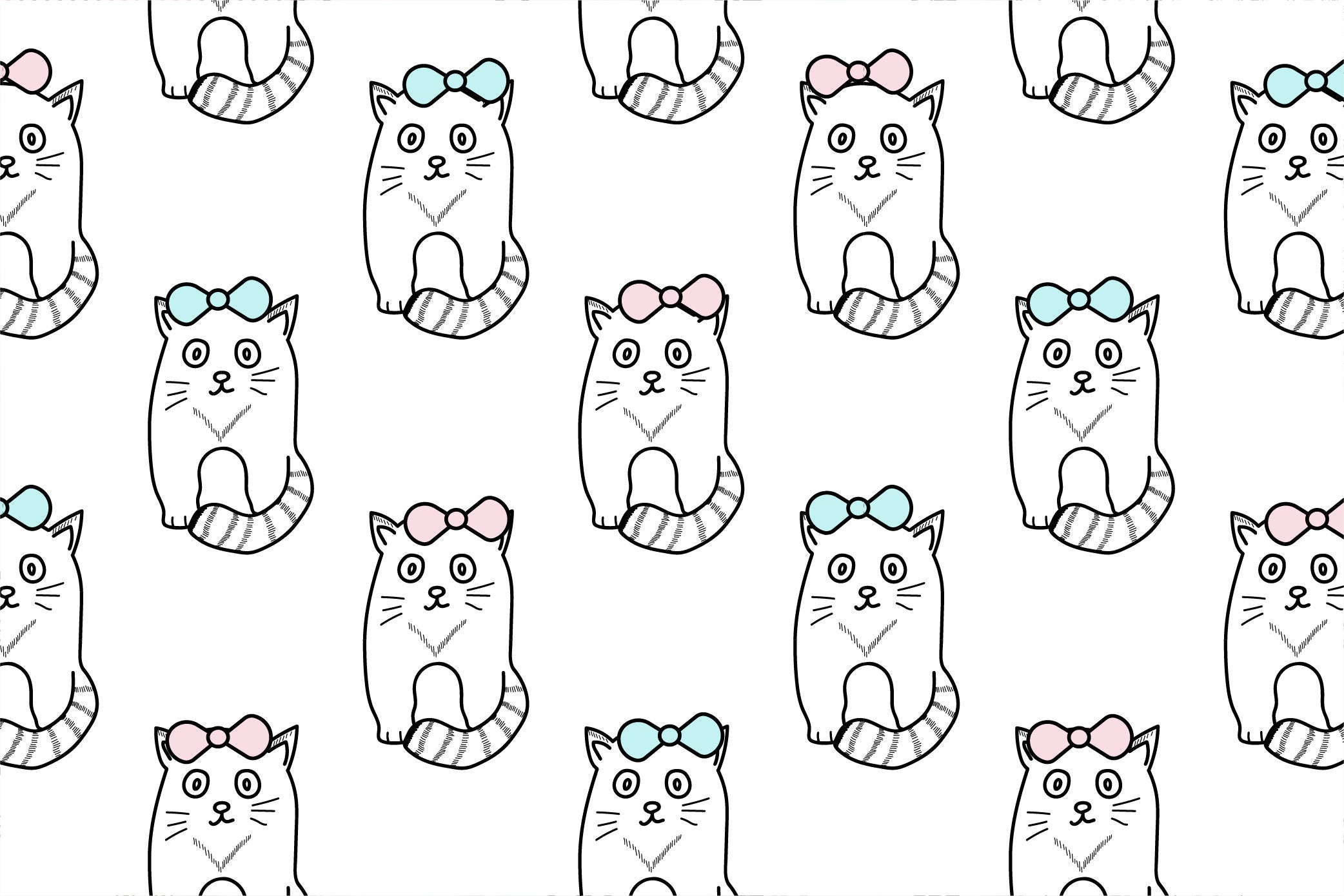 Cat Digital Paper, Cat Pattern, Kitten Patterns, Cute Seamless ...