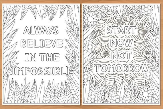 Affirmations Coloring Pages Affirmation Coloring Printable | Etsy
