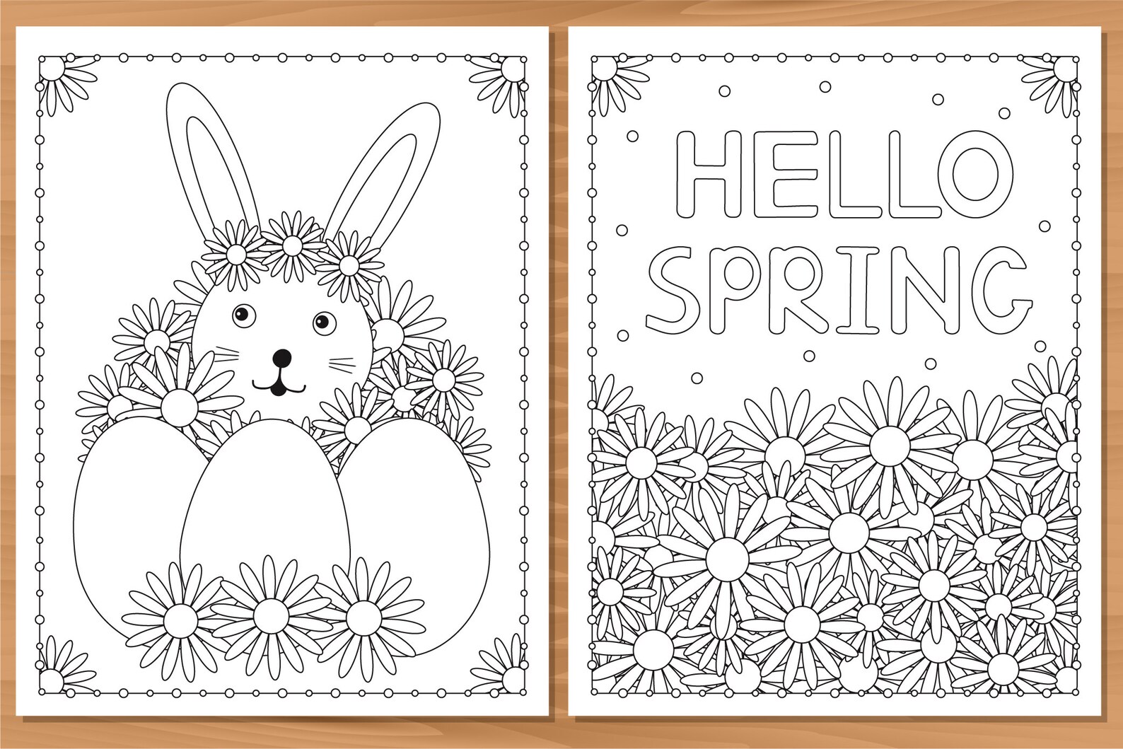 Spring Coloring Pages Easter Coloring Pages Bunny Coloring - Etsy