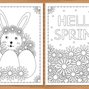 Spring Coloring Pages Easter Coloring Pages Bunny Coloring - Etsy