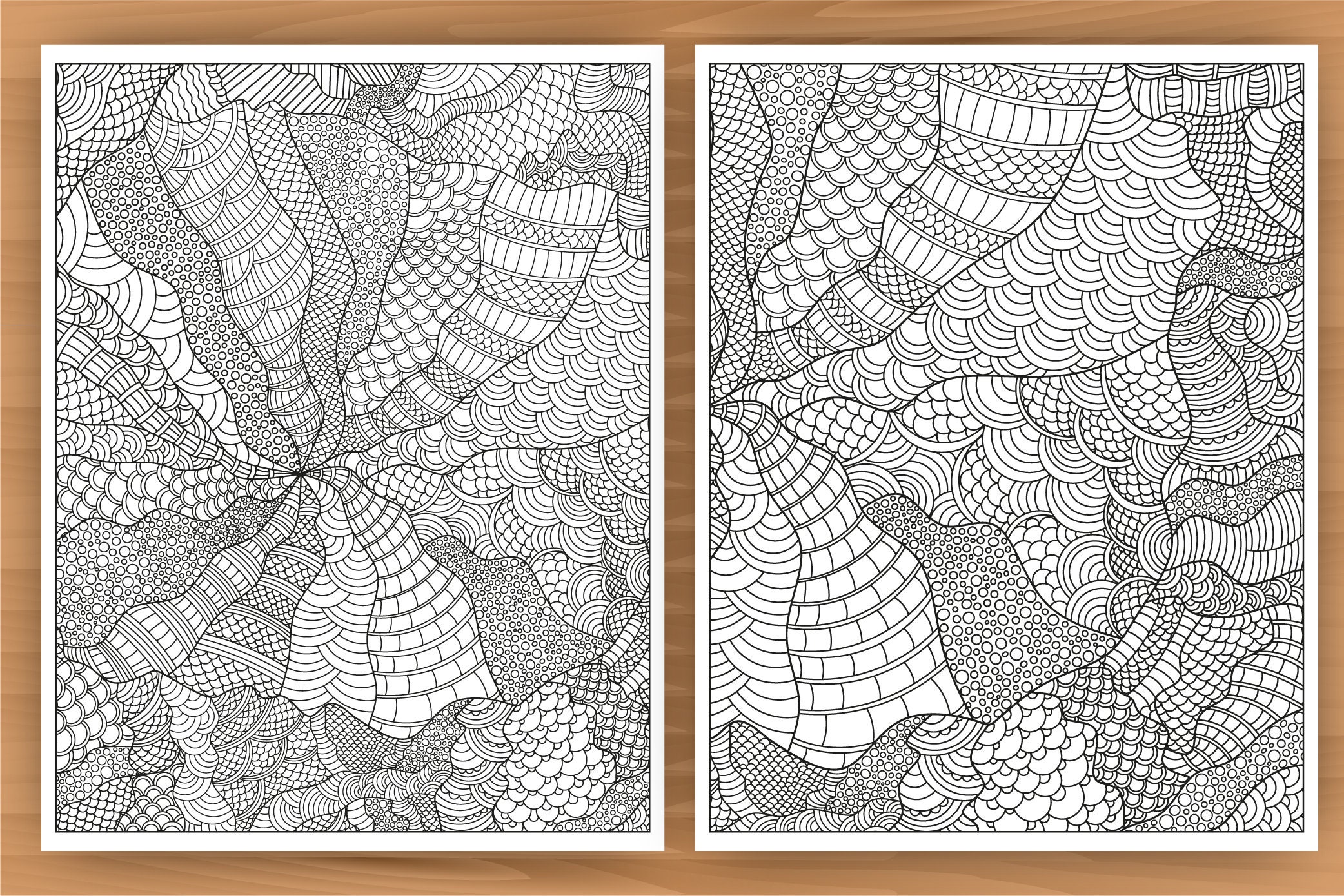Abstract Coloring Pages, Adult Coloring, Printable Coloring Book, 4 ...