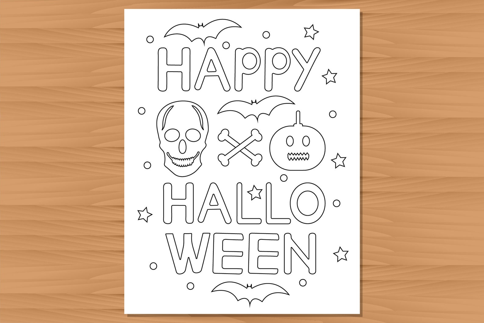 Halloween Coloring Pages 5 Digital Coloring Prints - Etsy