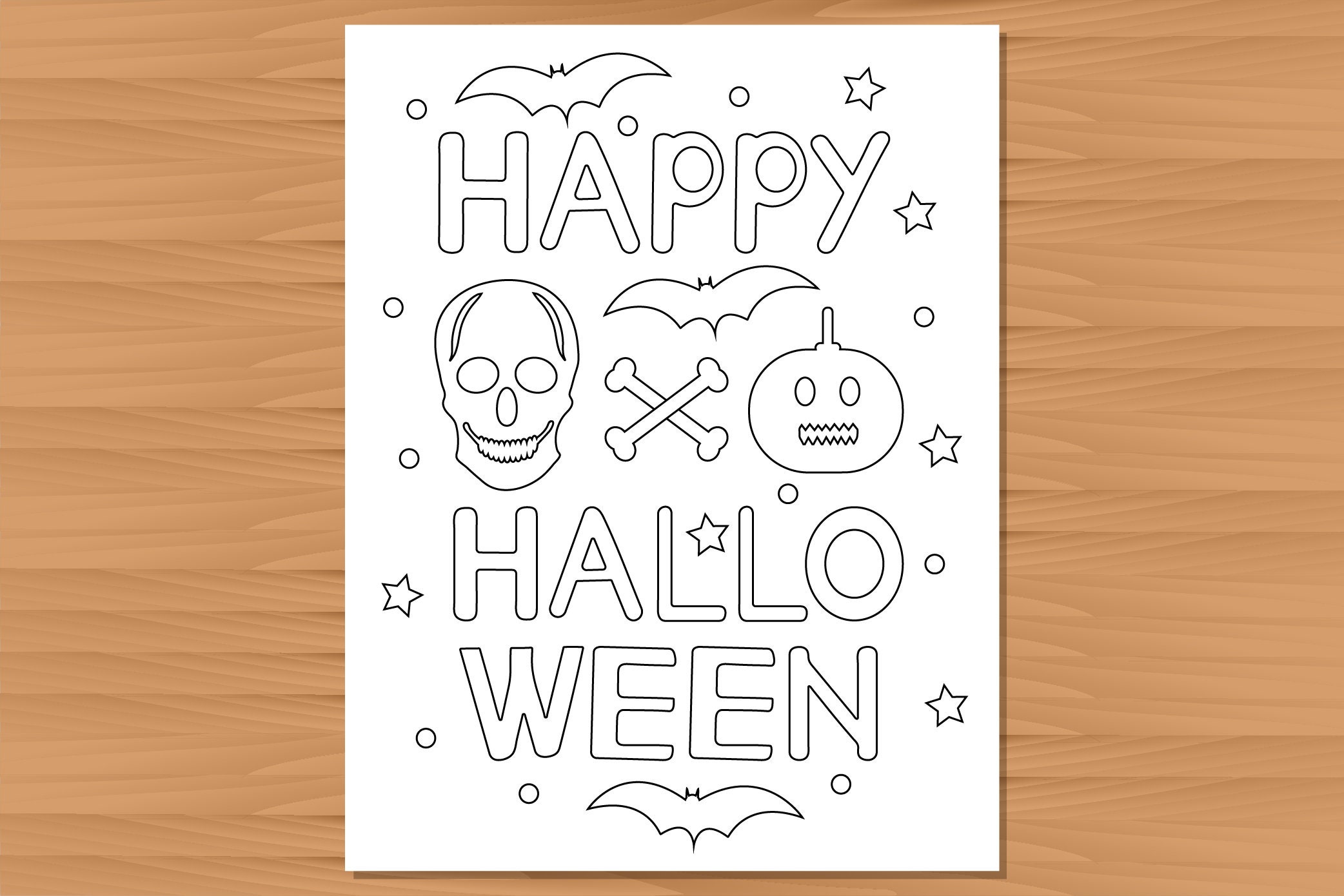 Halloween Coloring Pages 5 Digital Coloring Prints - Etsy